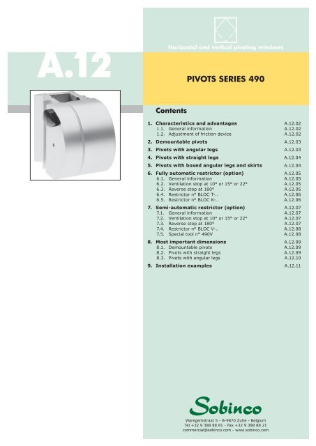 PIVOTS SERIES 490 - Sobinco