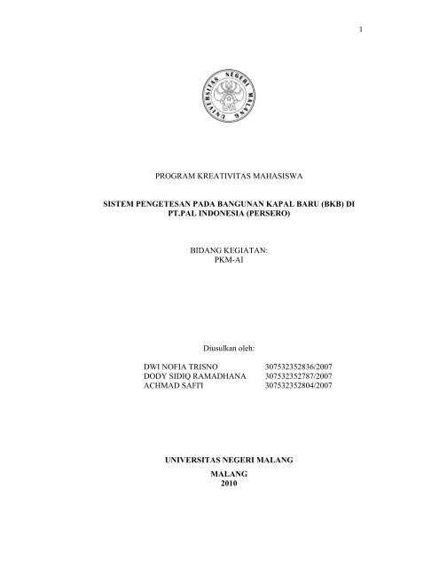 PDF: PKM-AI-10-UM-Dwi-Sistem Pengetesan Pada PDF: PKM-AI-10-UM-Dwi-Sistem Pengetesan Pada
