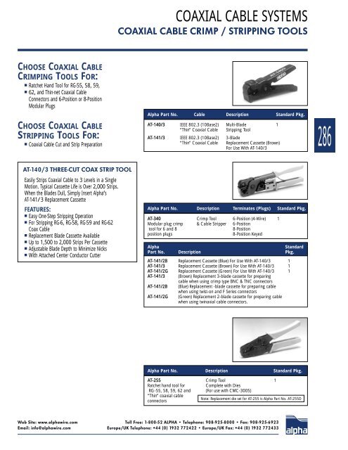COAXIAL CABLE SYSTEMSCOAX