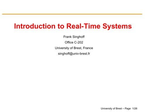 Introduction to Real-Time Systems
