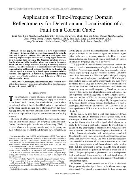 Application of Time-Frequency Domain Reflectometry for Detection ...
