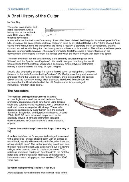 A Brief History of the Guitar - Our Blues