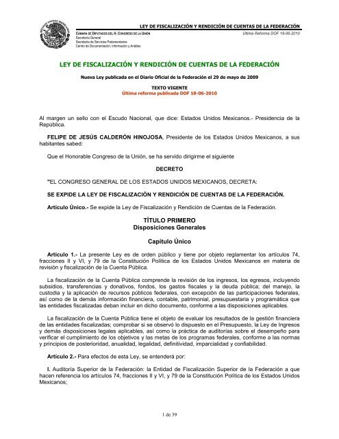 Ley de Fiscalización y Rendición de Cuentas de la ... - Banjercito