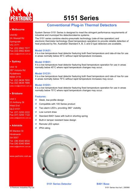 5151 Series Detectors.pdf - Pertronic Industries Pty Ltd