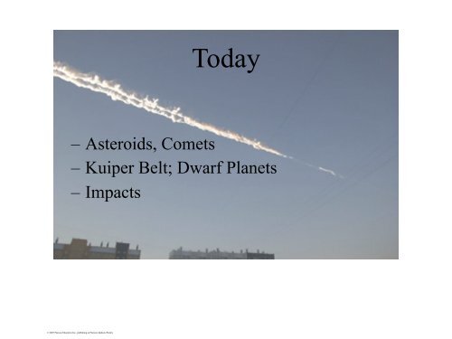 Asteroids, Comets – Kuiper Belt; Dwarf Planets – Impacts