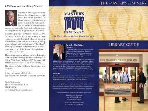 Library Guide - The Master's Seminary