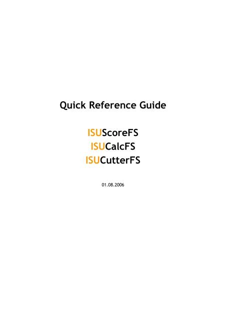 Quick Reference Guide - ISU Judging System