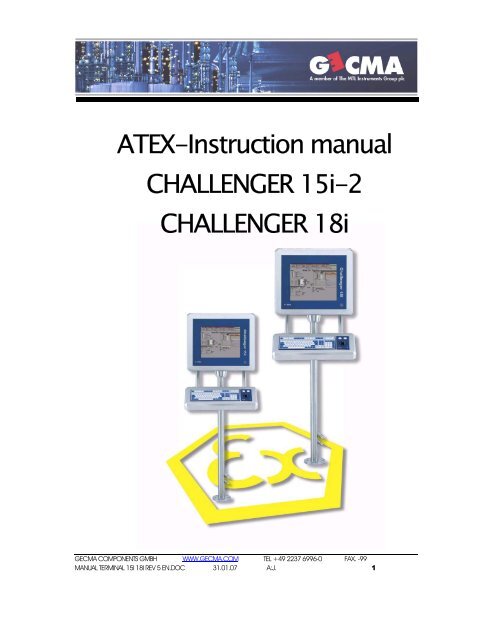 ATEX-Instruction manual CHALLENGER 15i-2 ... - Extronics
