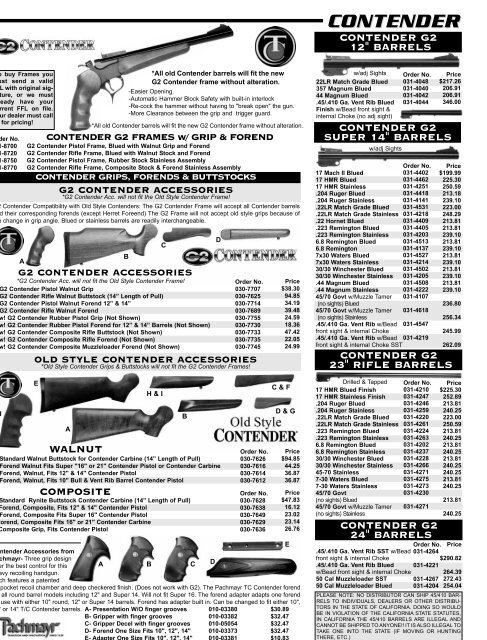 Inline Contender Handgun