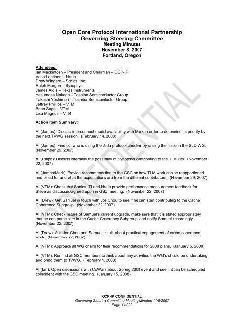 Open Core Protocol International Partnership Governing ... - OCP-IP