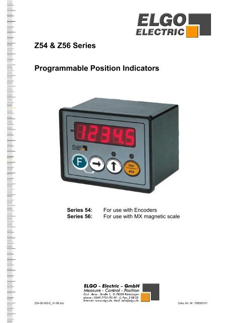 Z54 / English - ELGO Electric GmbH
