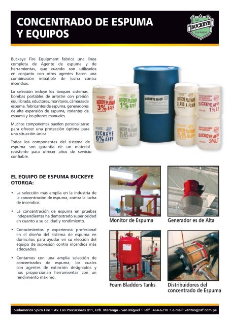 concentrado de espuma y equipos - Sudamerica Spiro Fire