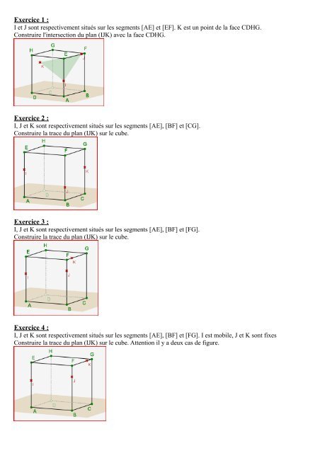 Exercice 1 : Exercice 2 : Exercice 3 : Exercice 4