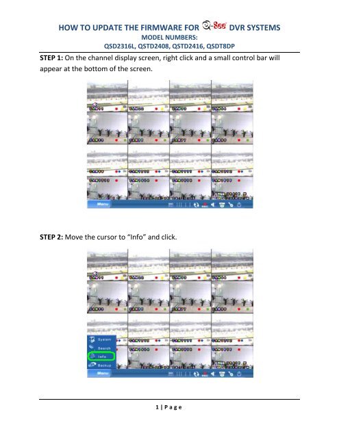 how to update the firmware for dvr systems - Support Home Page