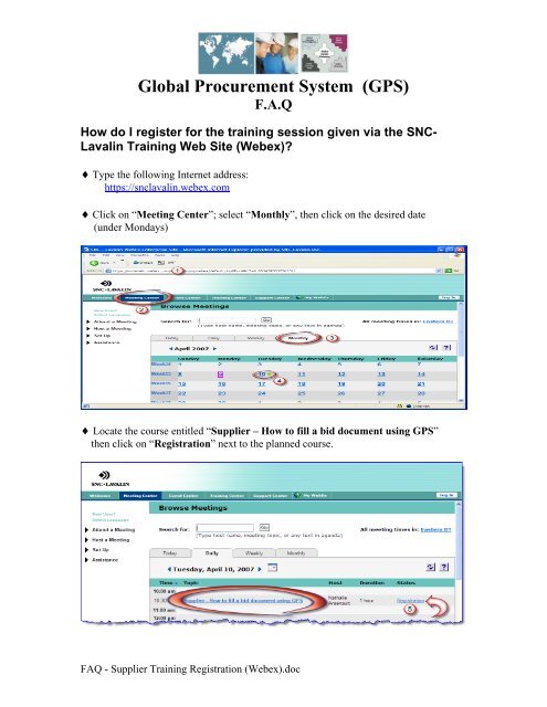 FAQ - SNC Lavalin Global Procurement System