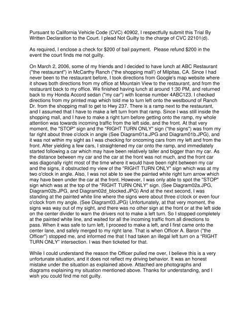 Pursuant to California Vehicle Code (CVC) - MotherCopper.com