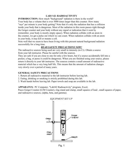 LAB # 42: RADIOACTIVITY INTRODUCTION: How much ...
