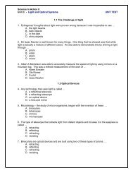 Science Focus 8 Light and
