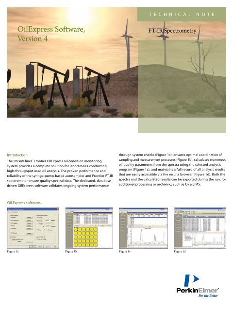 OilExpress Software, FT-IR Spectrometry Version 4 - PerkinElmer