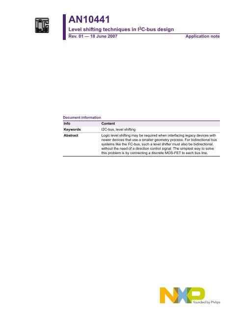 AN10441 Level shifting techniques in I2C-bus design - NXP ...