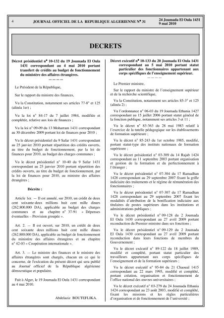 JOURNAL OFFICIEL DE LA REPUBLIQUE ALGERIENNE N° 54 9