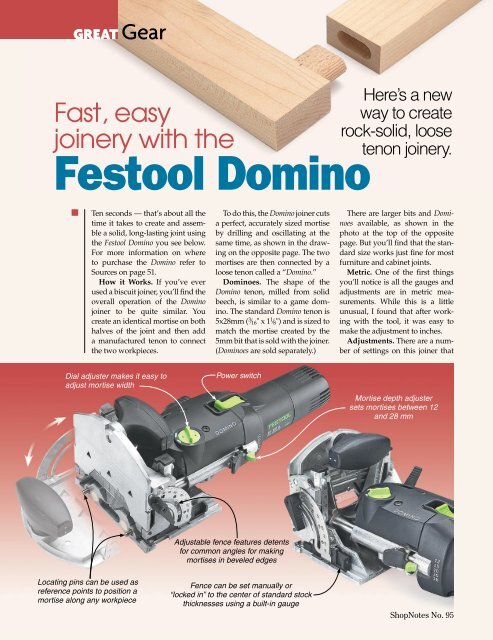 Festool Domino - ShopNotes