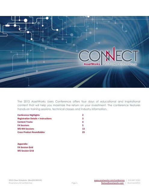 The 2013 AssetWorks Users Conference offers four days of ...