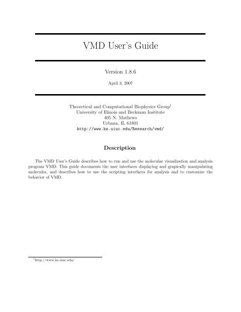 VMD User's Guide