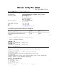 Material Safety Data Sheet - Polymer Source