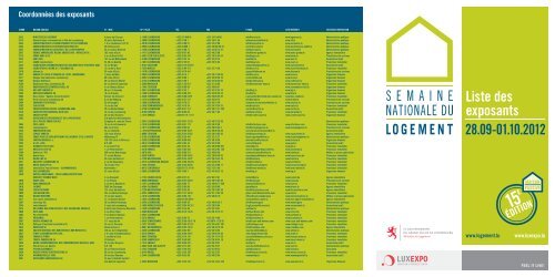 Plan et liste des exposants (pdf - 510 Ko) - MinistÃ¨re du logement
