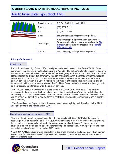 Note 1 - Pacific Pines State High School