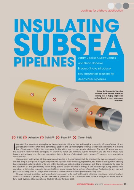 Insulating Subsea Pipelines - Bredero Shaw