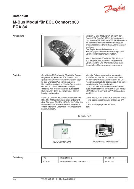 M-Bus Modul fÃ¼r ECL Comfort 300 ECA 84