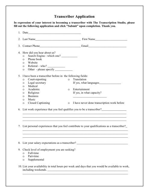 TRANSCRIBER APPLICATION FORM.pdf - Transcription Studio