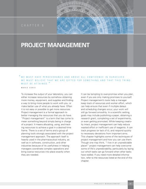 Chapter 6 Project Management