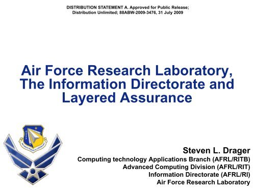 and AFRL Overview