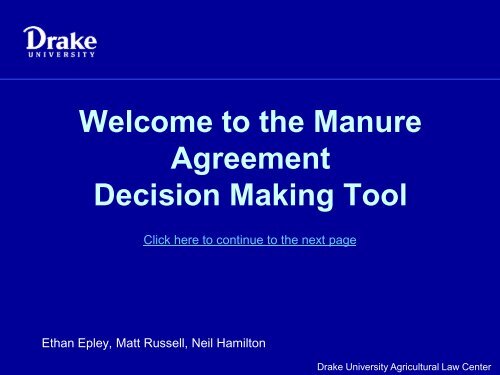 the Manure Agreement Decision Making Tool - Drake University ...