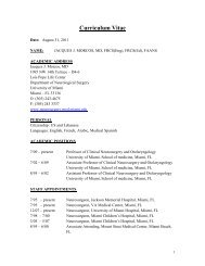 curriculum vitae - Physicians Database Login - University of Miami