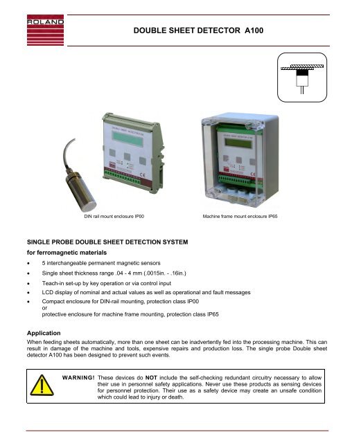 DOUBLE SHEET DETECTOR A100