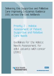Holistic Needs Assessment Template - East Midlands Cancer Network