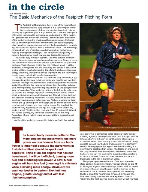 The Basic Mechanics of the Fastpitch Pitching Form - Michele Smith