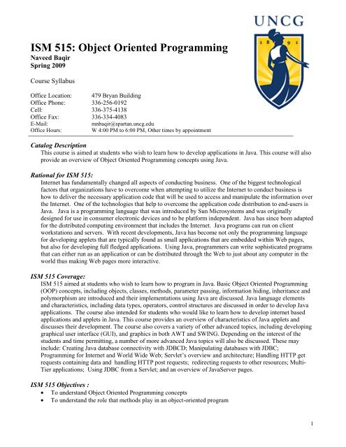 Course On Object Oriented Programming In Java