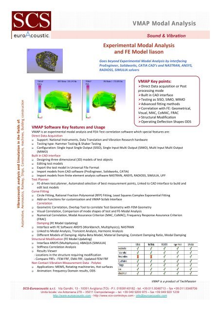 VMAP Modal Analysis Experimental Modal Analysis and FE Model ...