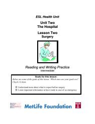 ESL Health Unit Unit One The Doctor's Office ... - Project SHINE