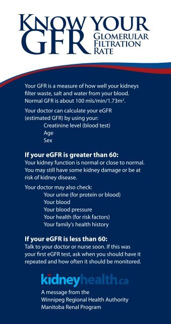 Download brochure. - Kidney Health