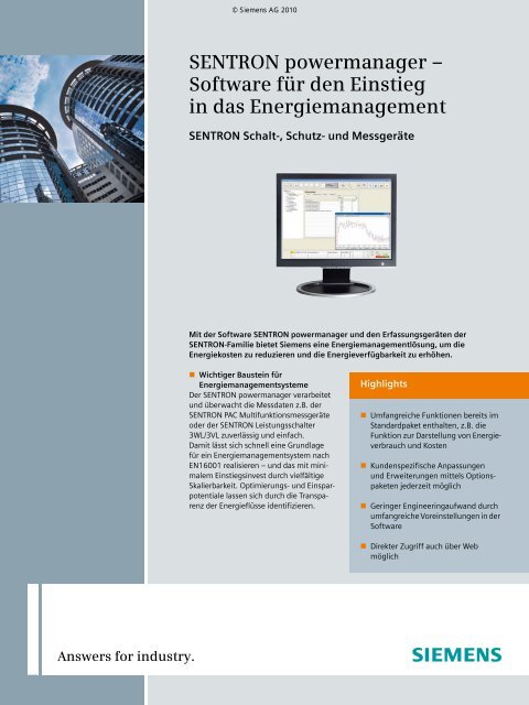 SENTRON powermanager – Software für den Einstieg in das ...