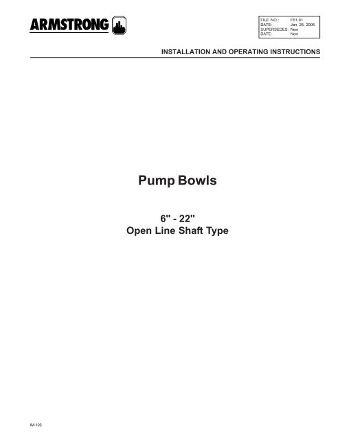Pump Bowls - Armstrong Pumps