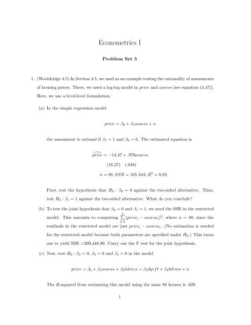 Econometrics I