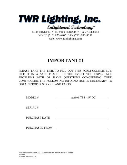 Twr Lighting Systems | Shelly Lighting