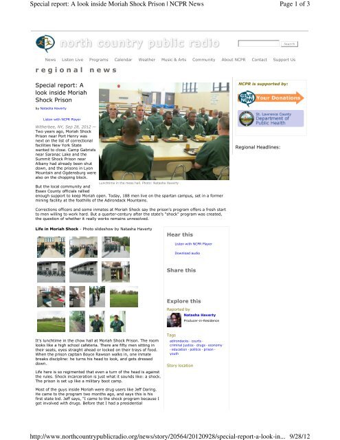 A look inside Moriah Shock Prison - New York State Department of ...